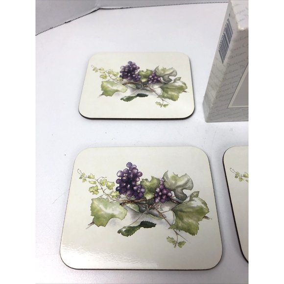 Jason | Other | Vintage Jason Coasters 6 Wbox New Zealand Grapes Cork ...